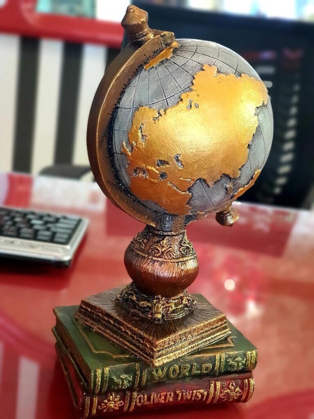 Handmade World Globe, Handpainted Office Globe, Vintage World Globe ...