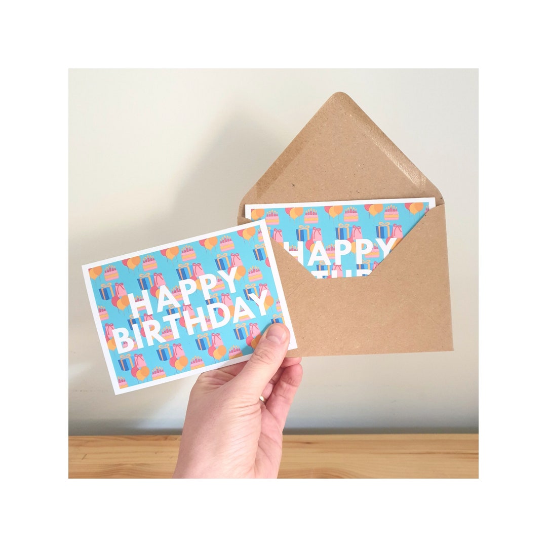 Birthday Card Happy Birthday Cards Recycled Card Plastic Free Birthday ...