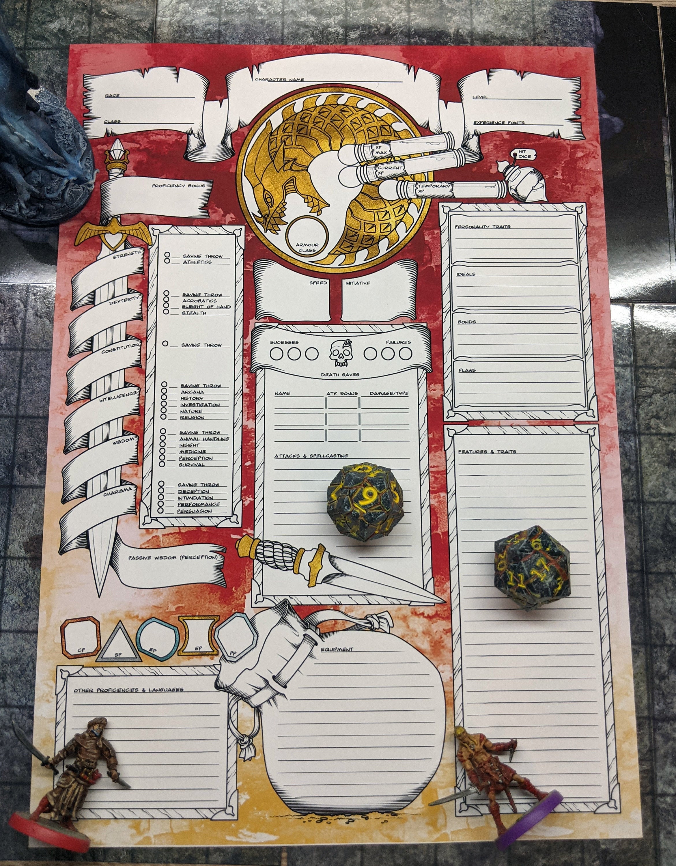 Character Sheets D&D 5e Barbarian Krijger Vechter Monnik | Etsy