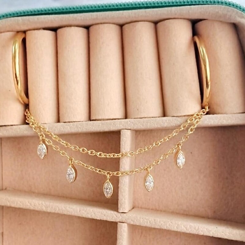 Marquise Drop Ring Double - Etsy