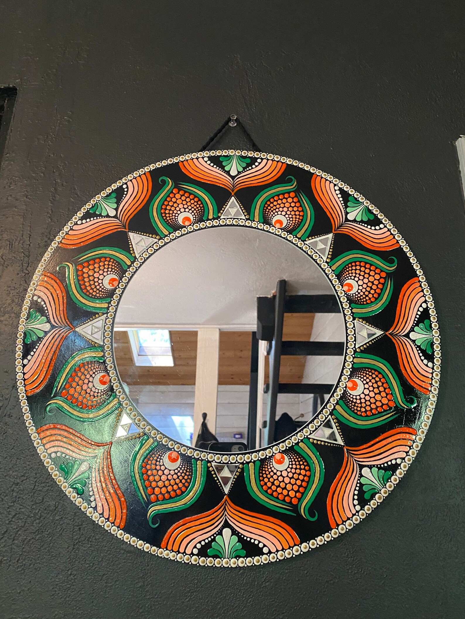 Hand Painted Mandala Mirror - Etsy
