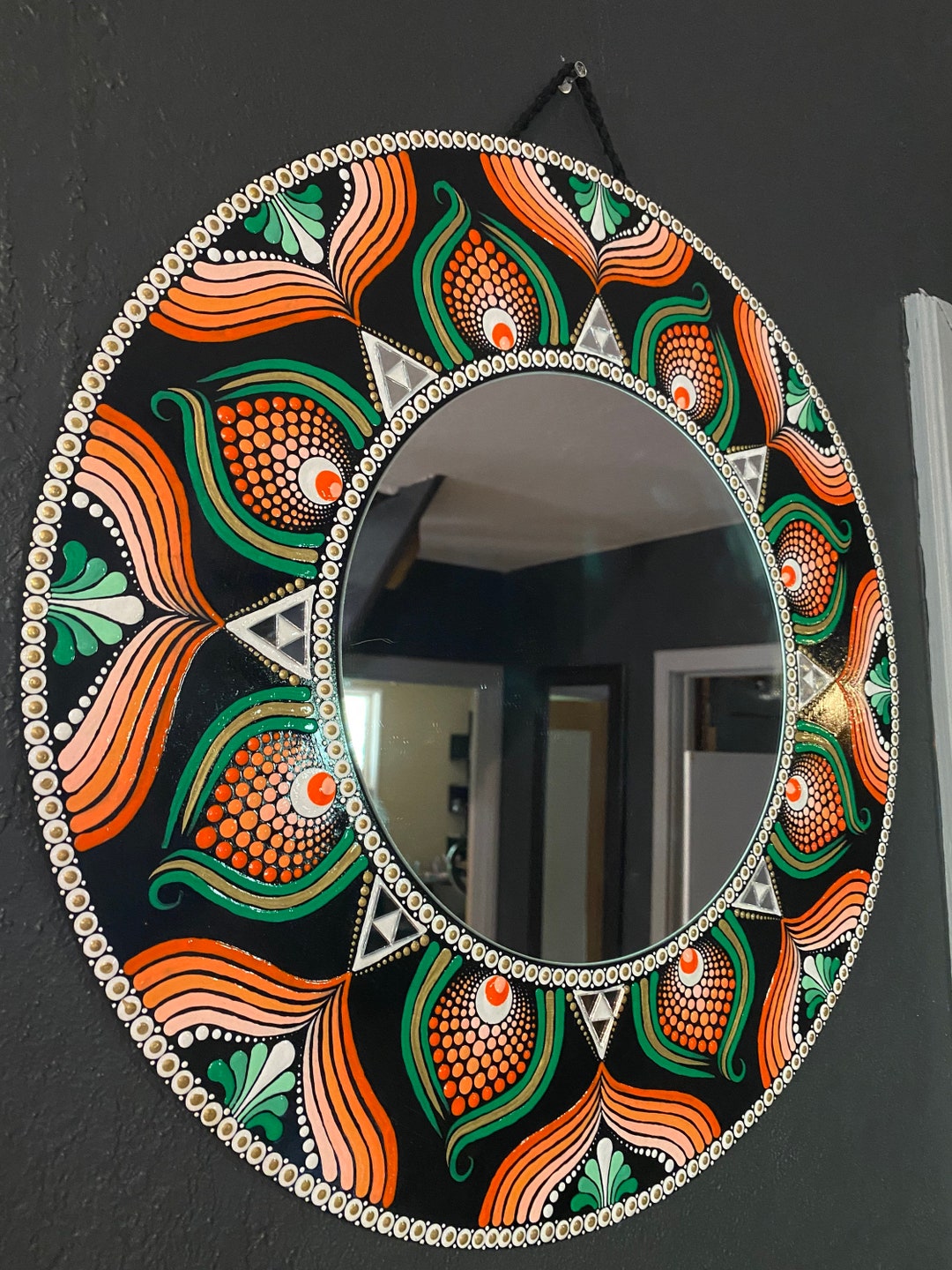Hand Painted Mandala Mirror - Etsy