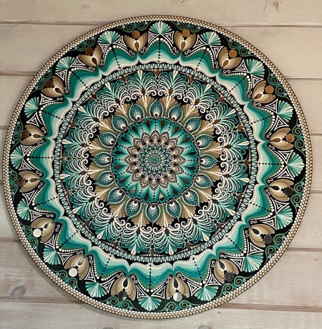 36 Inch Hand Painted Mandala Wall Art - Etsy