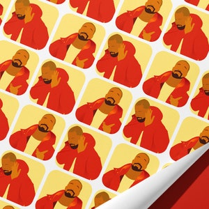 Drake MEME Wrapping Paper Gift Wrap Hand Illustrated - Etsy Australia