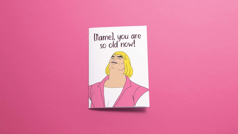 He-man Meme Card Personalised Hand Illustrated Recycled - Etsy