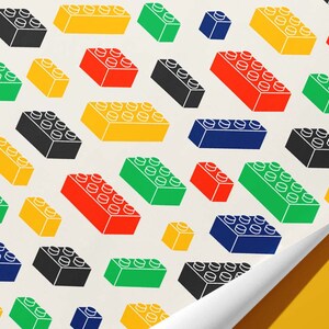 LEGO Brick Style Wrapping Paper - One Direction - Hand Made - Etsy