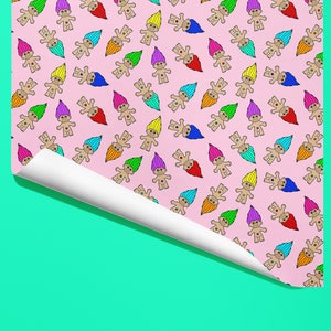 Trolls Style Wrapping Paper - Hand Made - 80s and 90s Kids - Original ...