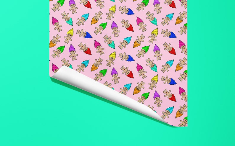 Trolls Style Wrapping Paper Hand Made 80s and 90s Kids - Etsy