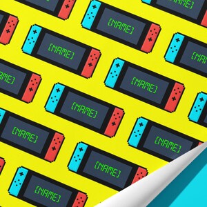 Personalised Gamer Wrapping Paper - Hand Made - Gamer Gifts - Nintendo ...