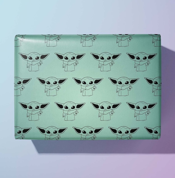 Grogu Mandalorian Inspired Wrapping Paper Baby Yoda Etsy