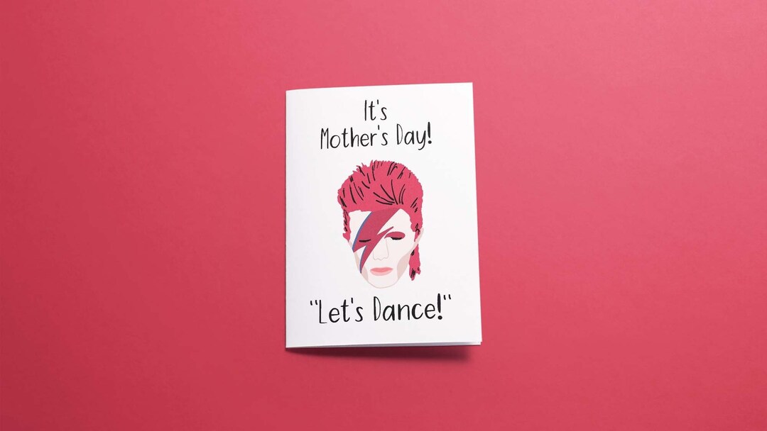 David Bowie Mother's Day Card - Hand Illustrated - Recycled Materials ...