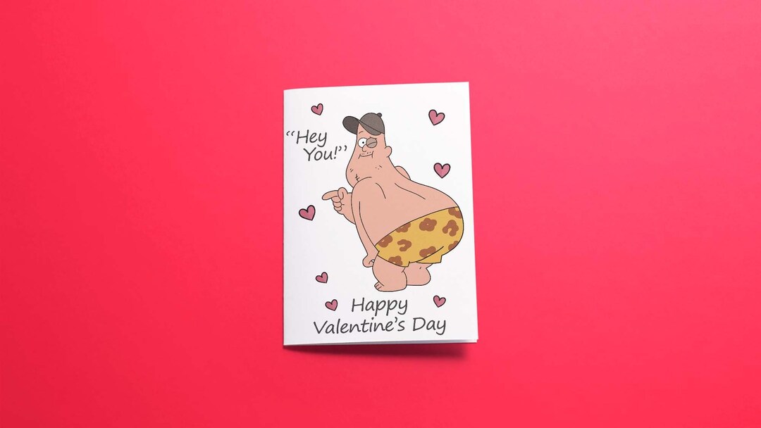 Gravity Falls Soos Valentines Card - Hand Illustrated - Recycled ...