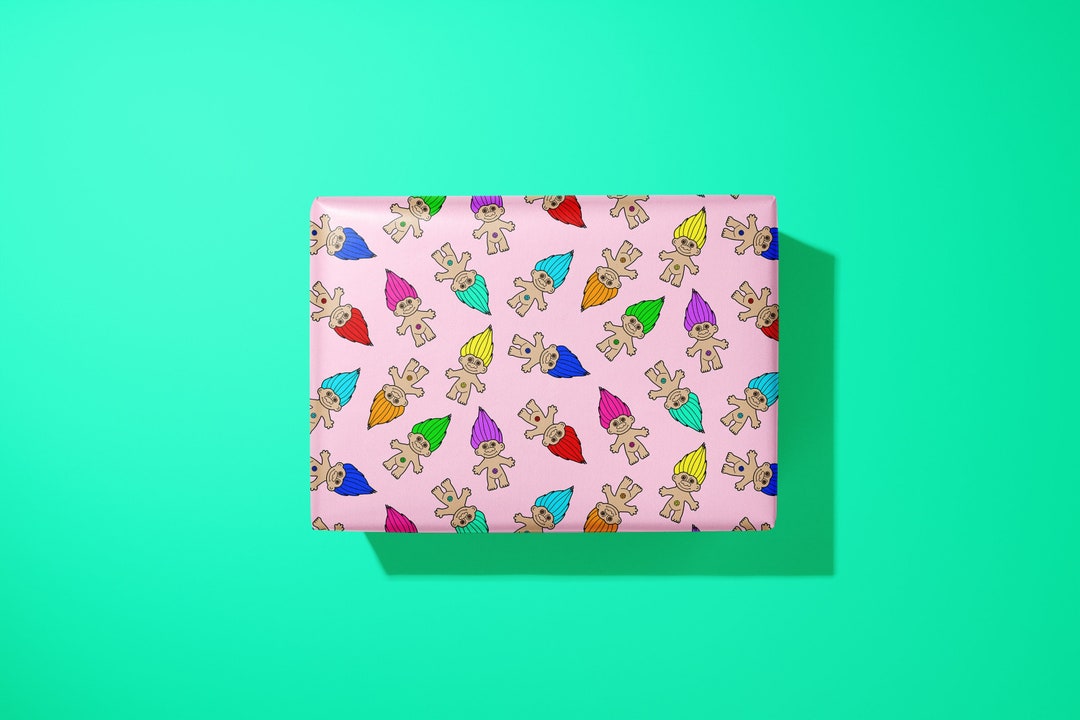 Trolls Style Wrapping Paper - Hand Made - 80s and 90s Kids - Original ...