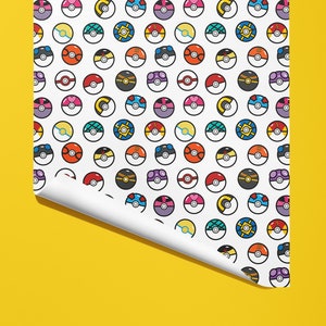 Pokemon Wrapping Paper - Pokeball - Hand Made - Pikachu - Etsy