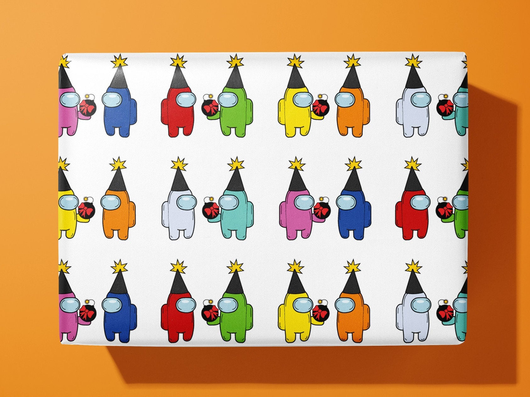 Among Us Wrapping Paper Hand Made Gamer Gifts - Etsy UK