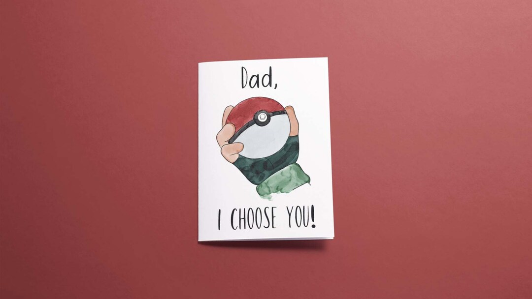 Fathers Day Pokémon Card - Personalised - Hand Illustrated - Recycled ...