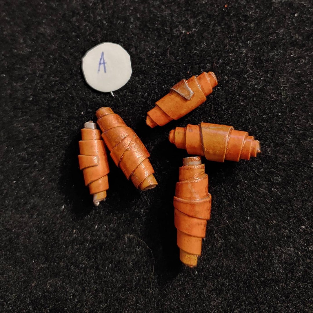 Set of 5 Artisan Made Rolled Tube Polymer Clay Beads for Jewelry Making ...