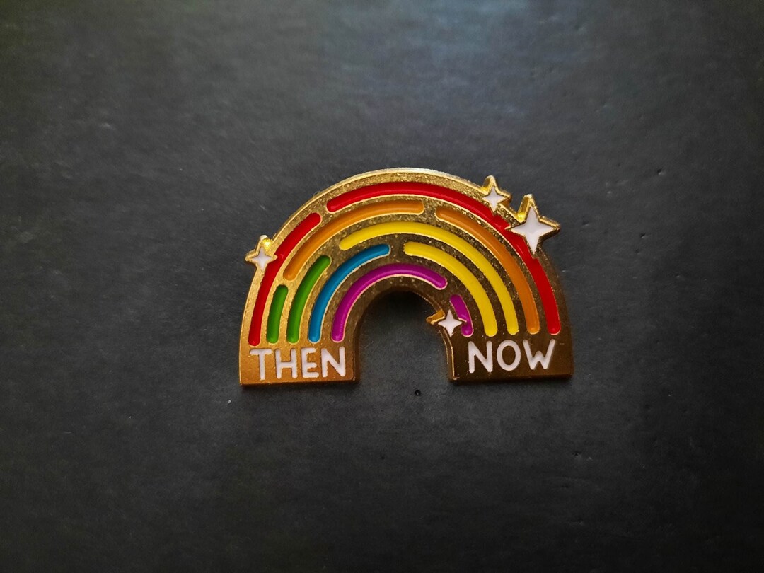 Rainbow Pins Then Now Enamel Spillo Alfiler Rainbow Then Now - Etsy