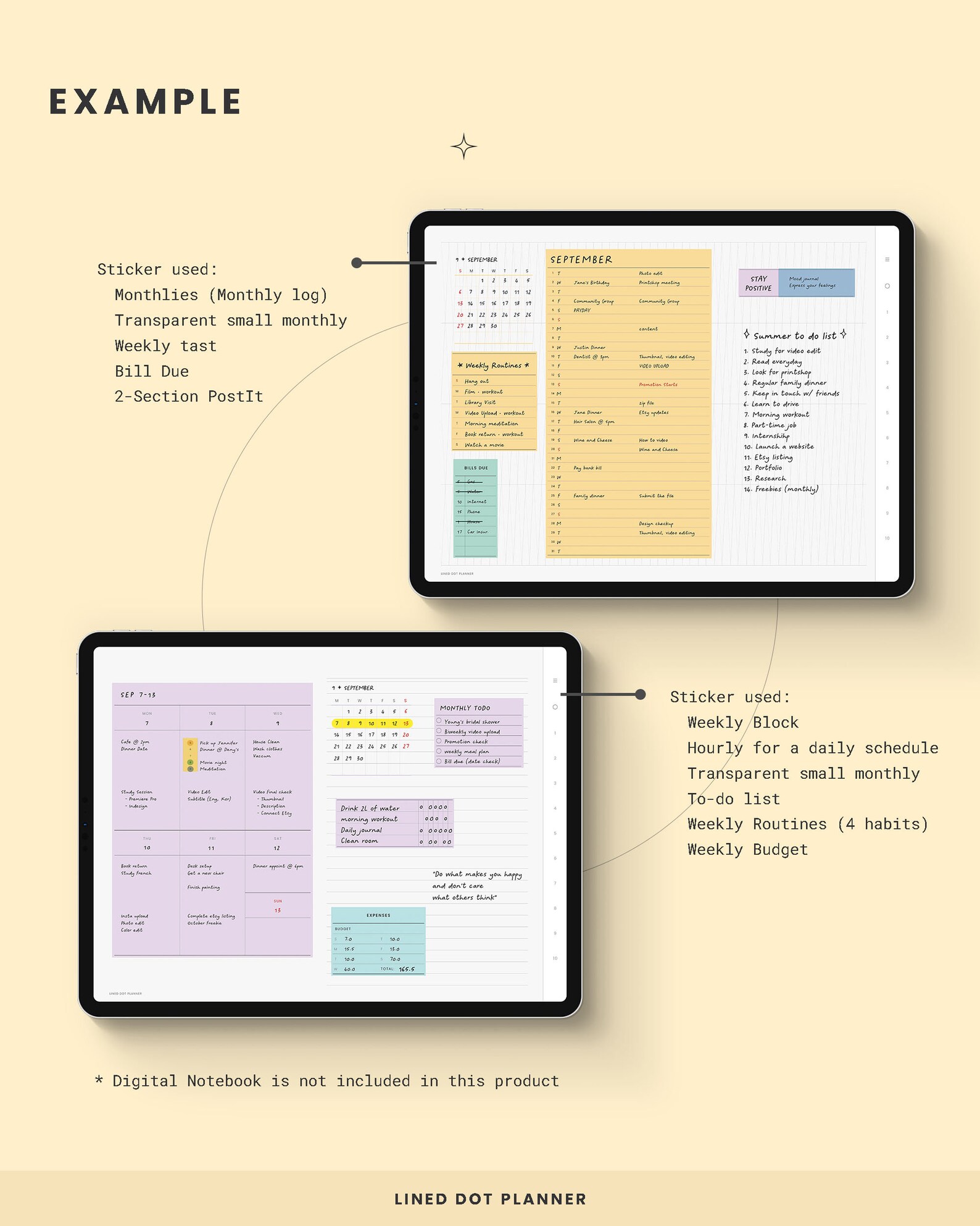 Bujo Digital Sticker for Bullet Journal Users Digital Sticker Book for ...