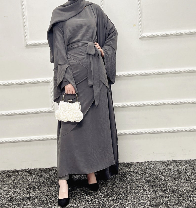 3 Piece Abaya Set, 3 Piece Abaya Set for Women, Dress and Kaftan Set ...