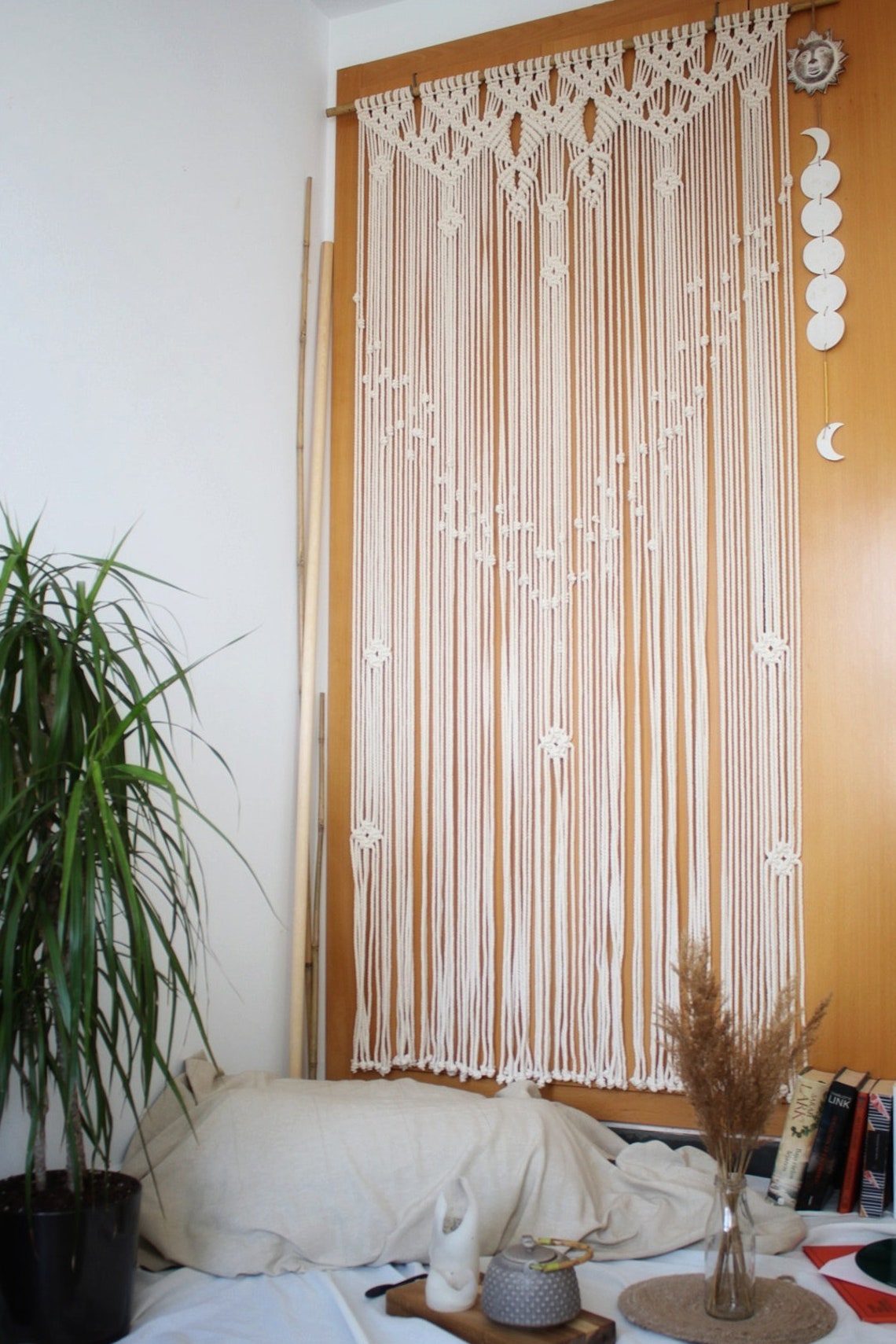 Cortina de macramé, cortina boho, decoración hogar boho, decoración ...