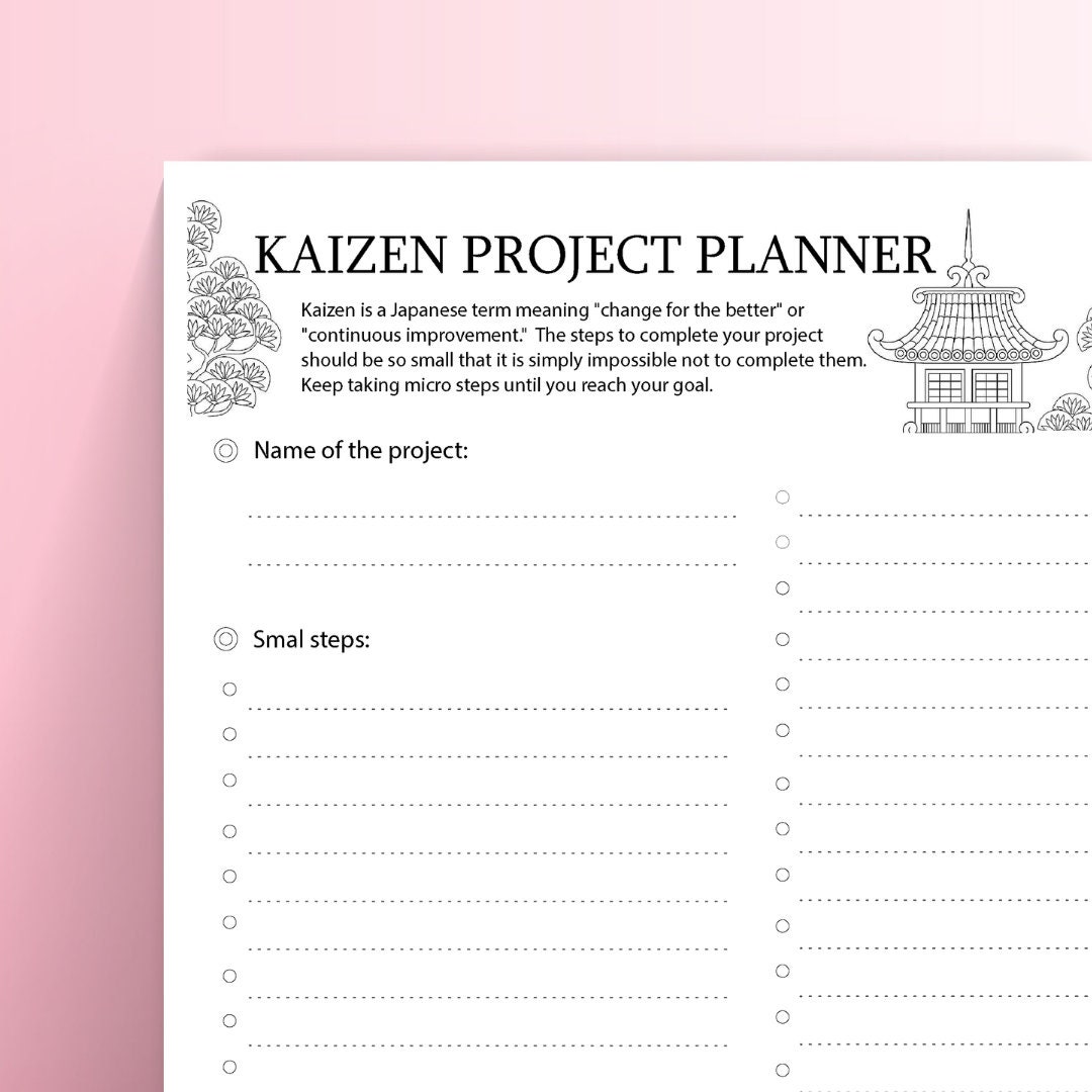 Kaizen Project Plan Template | Project Planner Printable | Coloring ...