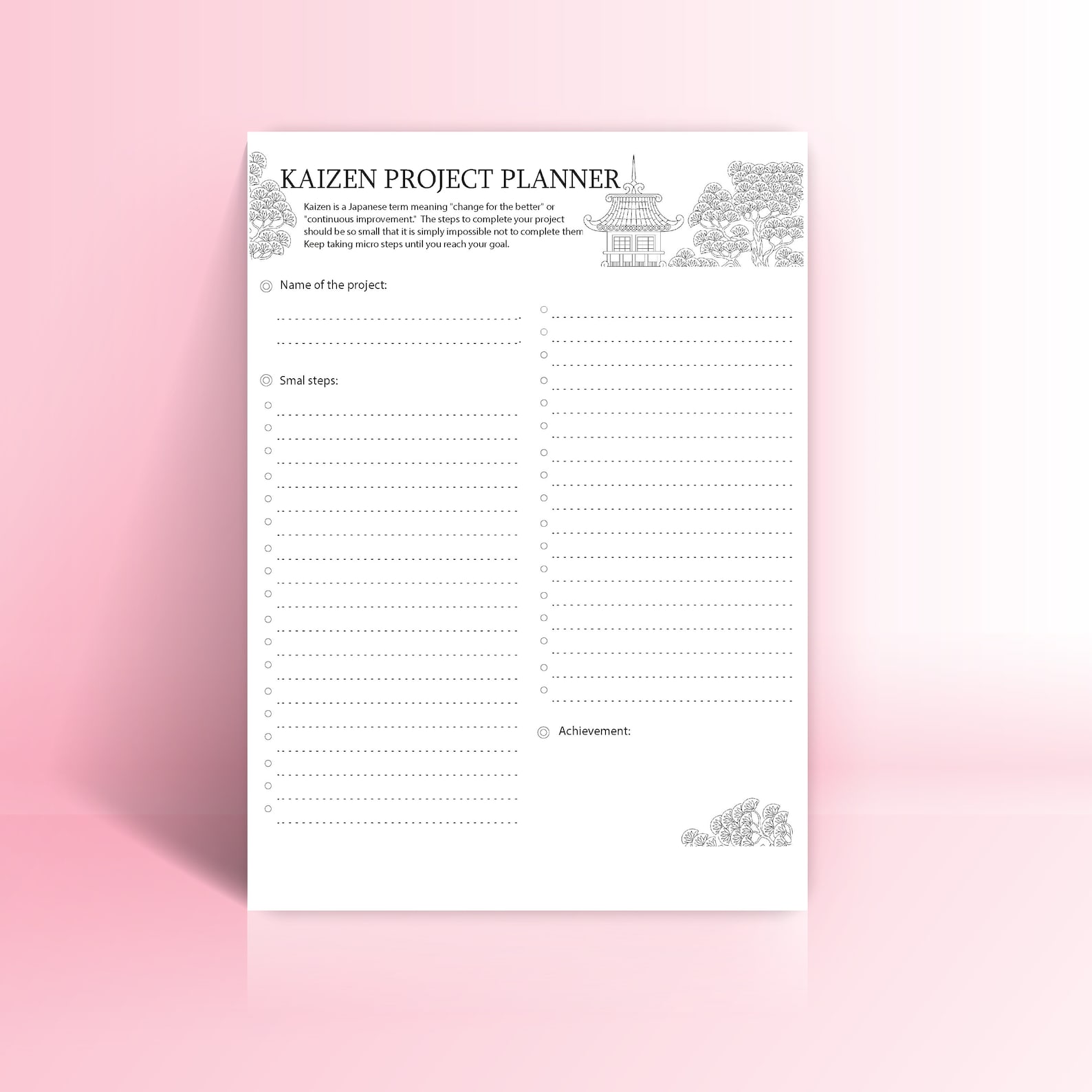 Kaizen Project Plan Template Project Planner Printable - Etsy