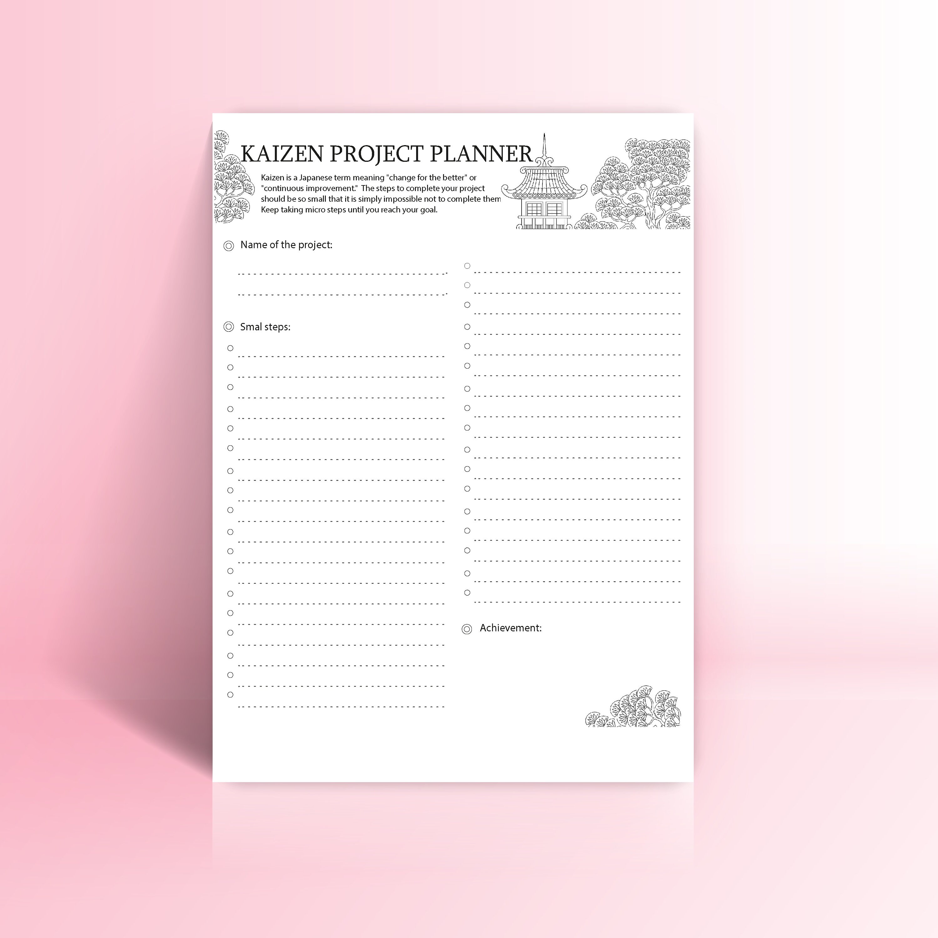 Kaizen Project Plan Template | Project Planner Printable | Coloring ...