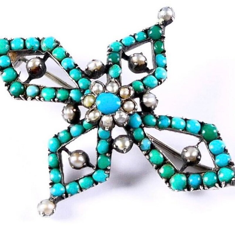 Turquoise Brooch - Etsy