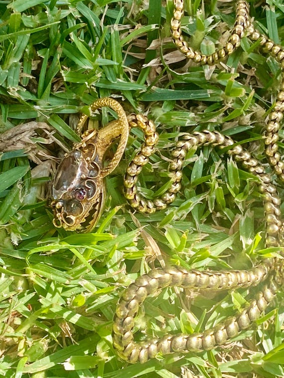 Antique Georgian - Early Victorian, 15k gold, snake … - Gem