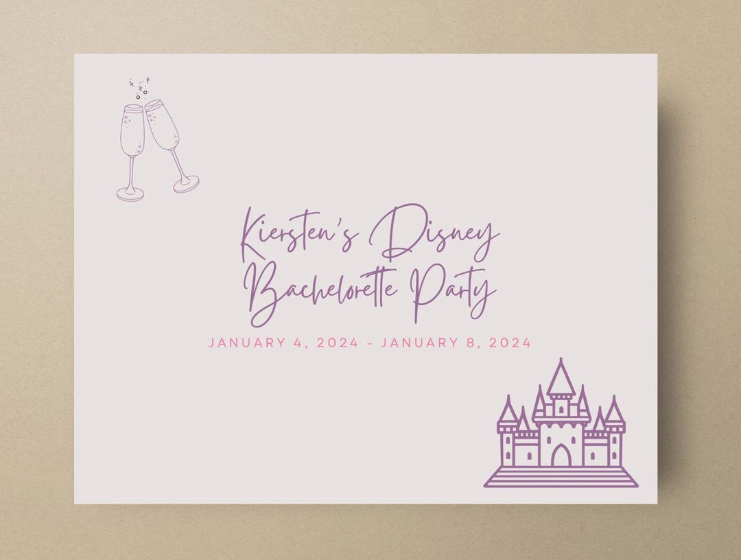 Custom Disney Bachelorette Invitation, Bachelorette Itinerary ...