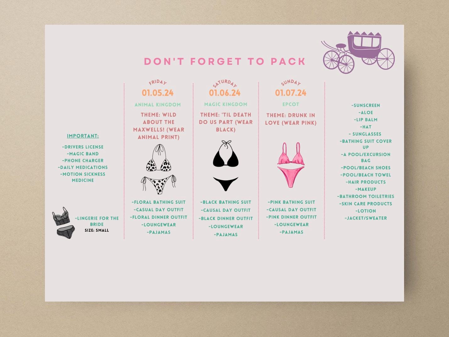 Custom Disney Bachelorette Invitation, Bachelorette Itinerary ...