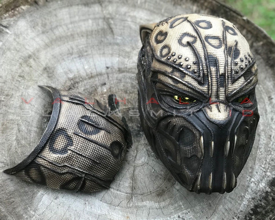 Killmonger Golden Jaguar Cosplay Costume Helmet - Etsy