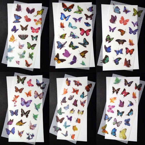 6 Sheets of Colourful Transparent Butterfly Stickers - Etsy