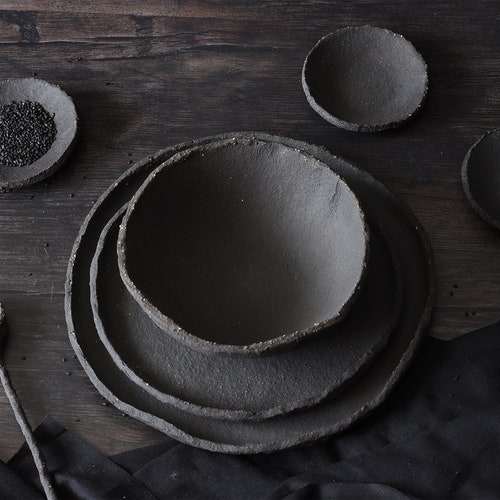 Black Dinnerware Set for Food Photography Dishware Set for | Etsy