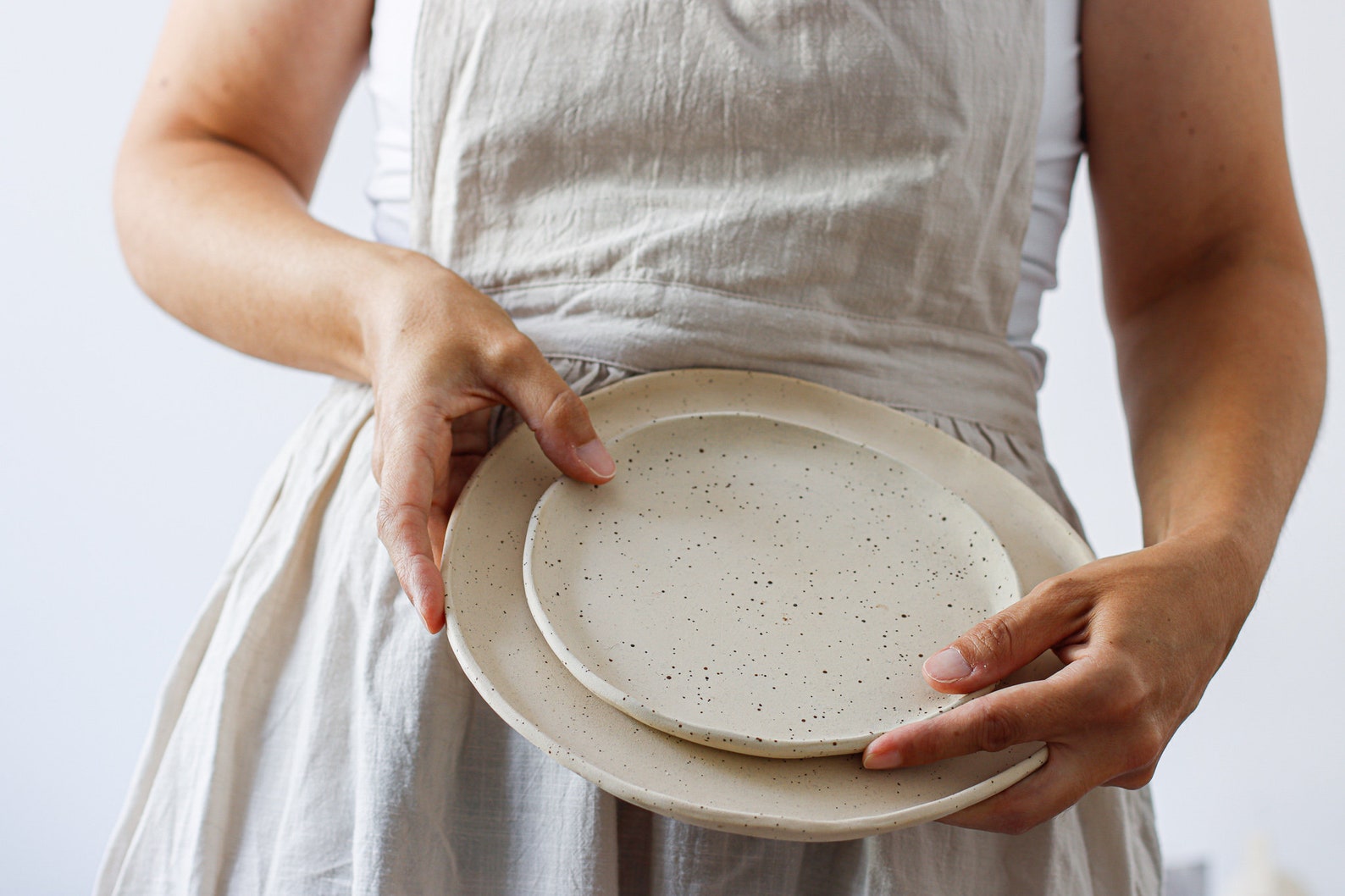 Handmade Speckled Ceramic Plates Set – Matte Stoneware for Food ...