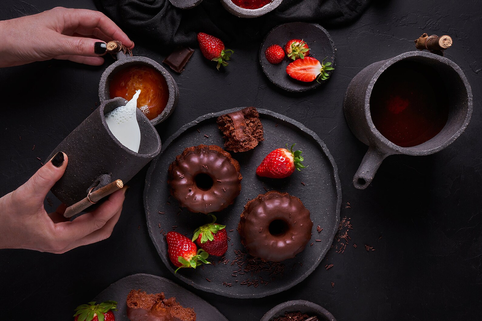 Black Dinnerware Set for Food Photography, Dishware Set for Prop ...
