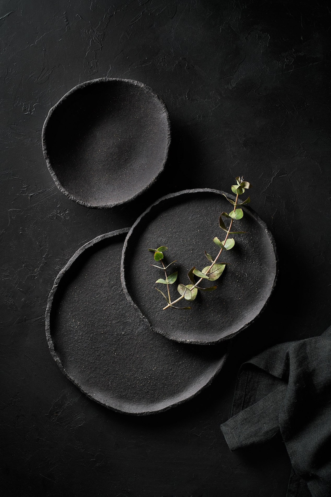 Black Dinnerware Set for Food Photography, Dishware Set for Prop ...