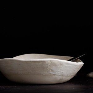 Handmade White Stoneware Dinnerware Set: Rustic Matte Tableware for 12 ...