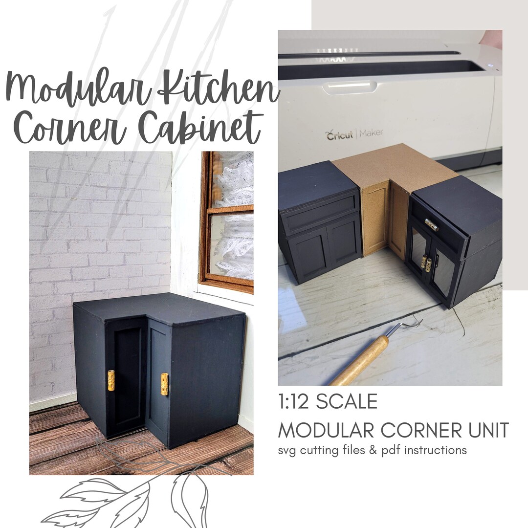 Downloadable Miniature Kitchen Cabinet SVG Cut File ~ Dollhouse Kitchen ...