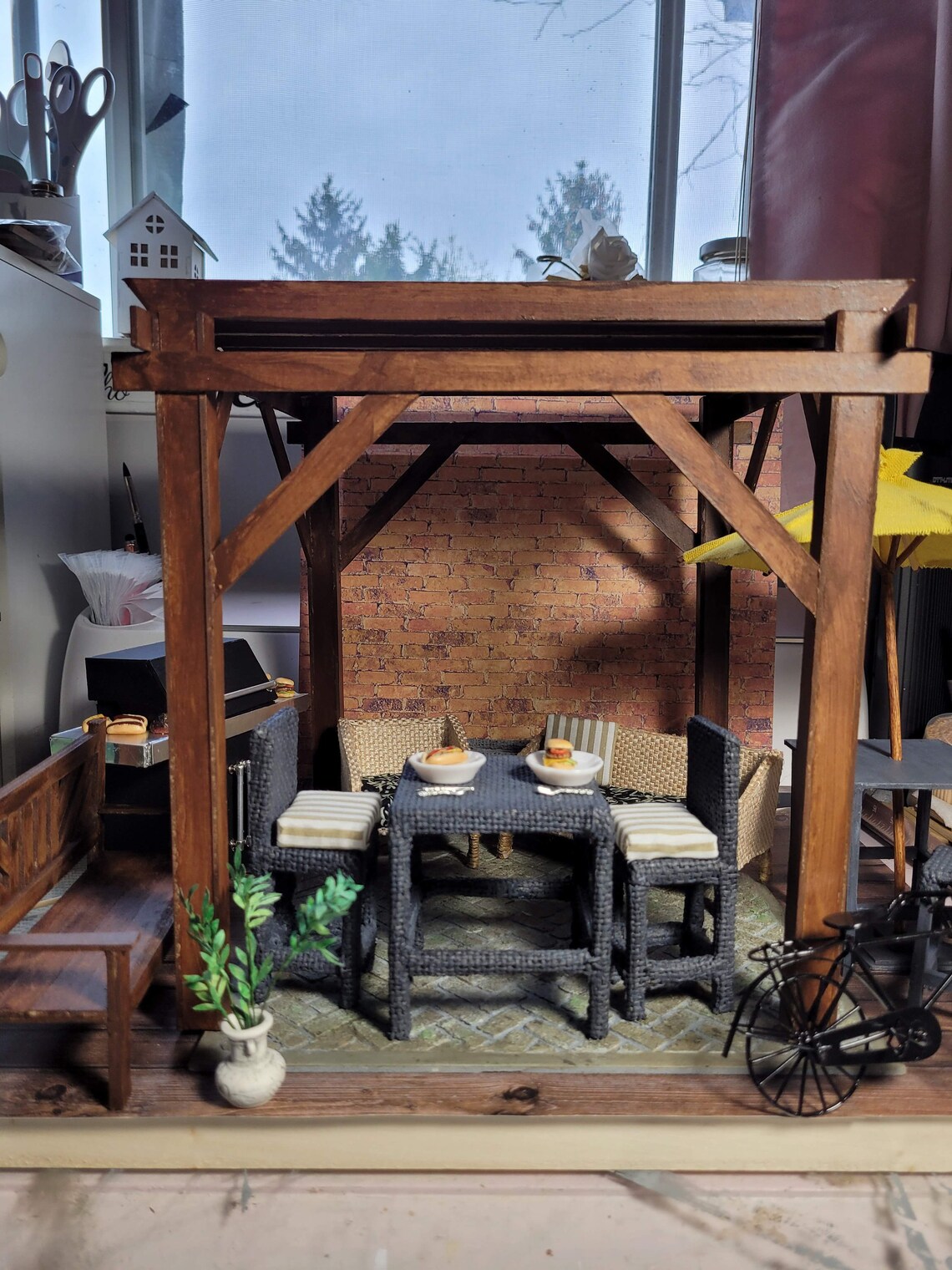 DIY Miniature Dollhouse Backyard Pergola/ SVG / Cricut / Laser - Etsy