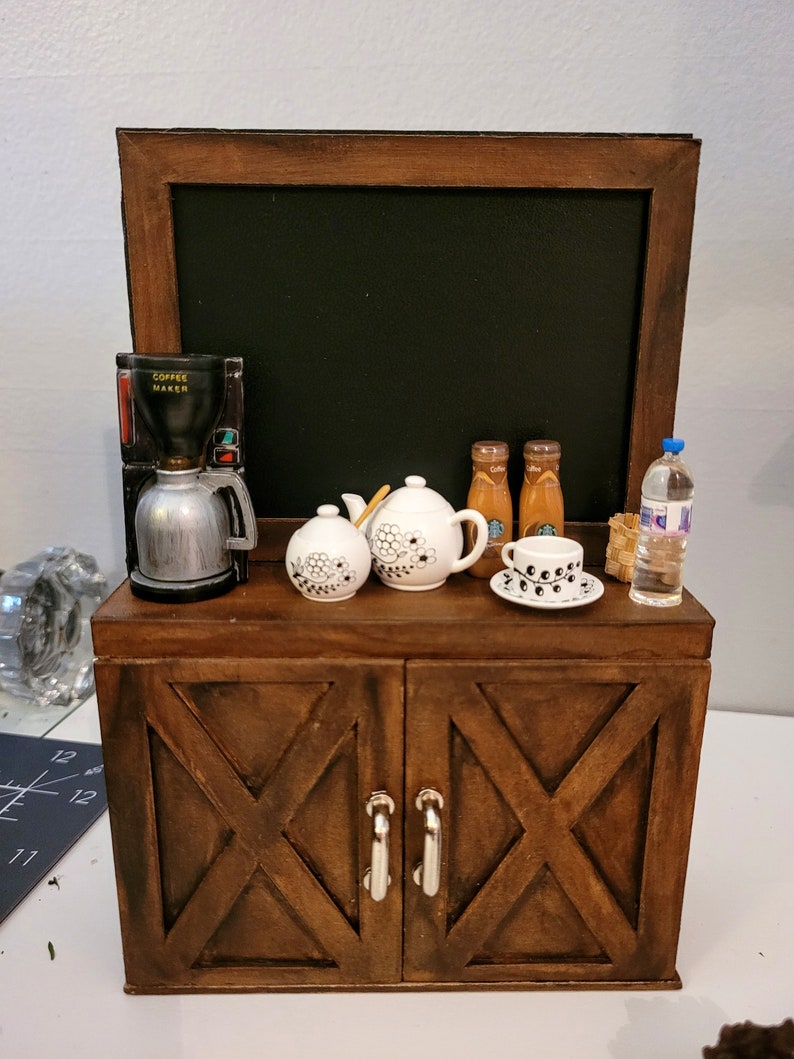 DIY Miniature Dollhouse Coffee Station / Mini Breakfast Bar - Etsy
