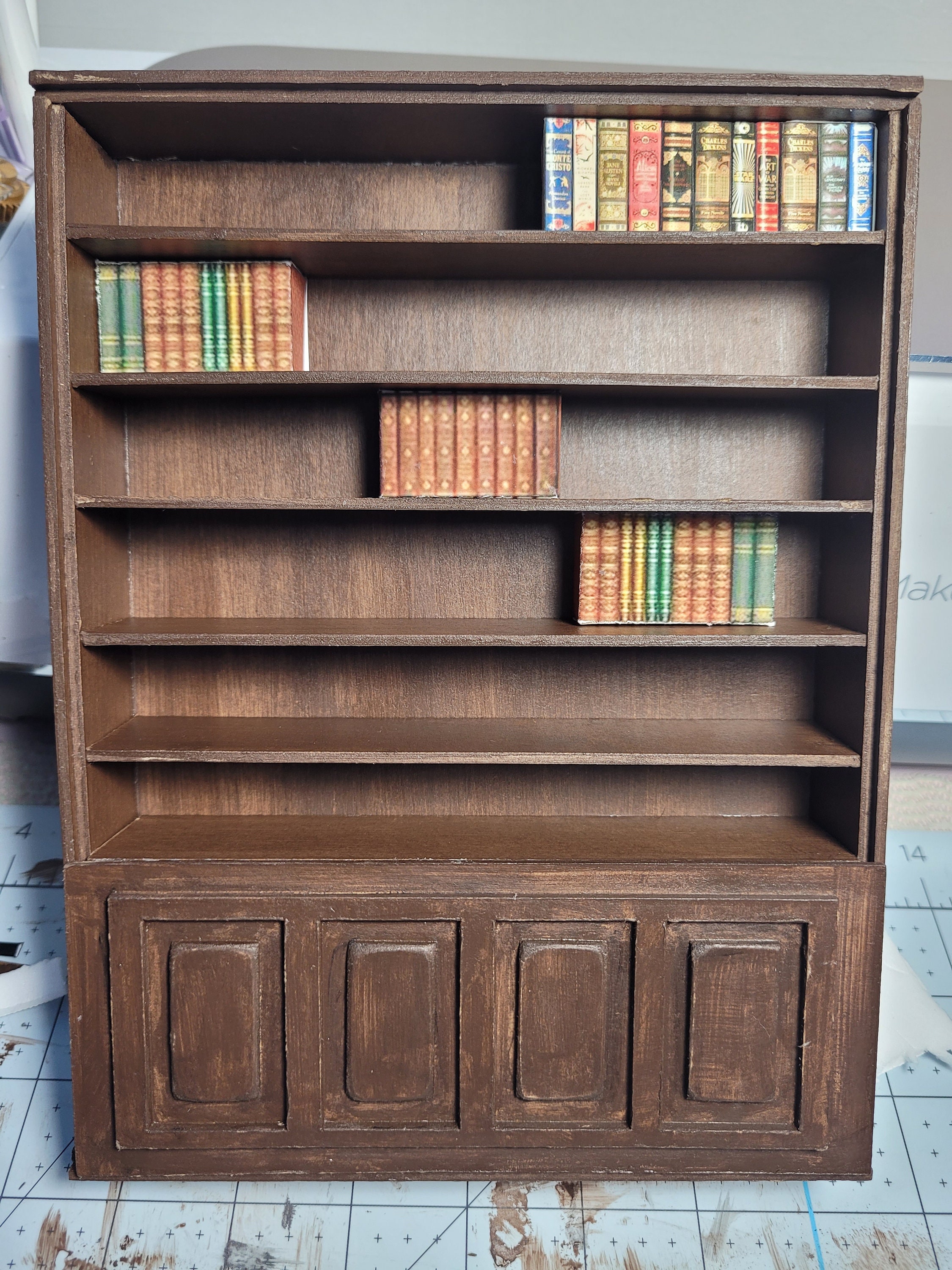 MINIATURE Dollhouse Library Bookcase / Bookshelves SVG File | Etsy