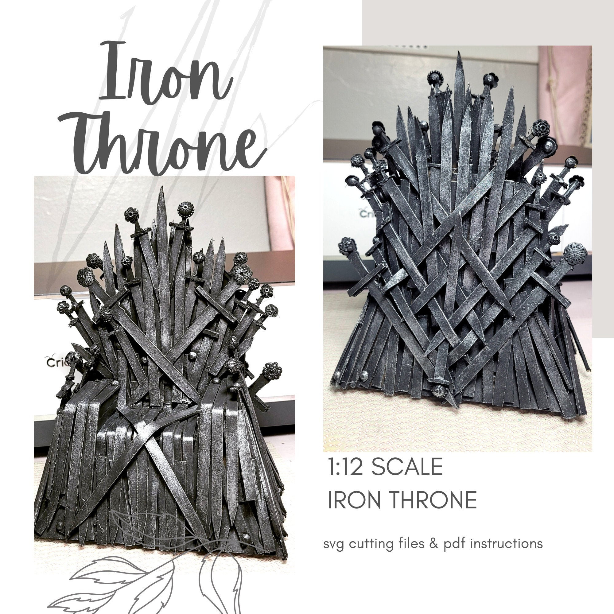 SVG File for Cricut inspired Iron Thrones Dollhouse - Etsy