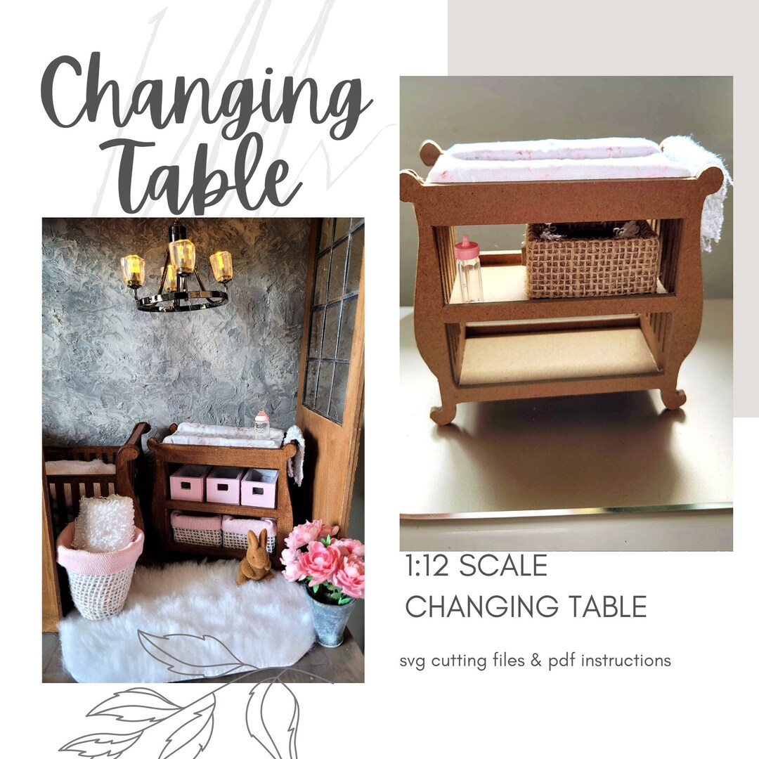 MINIATURE Baby Change Table- Dollhouse Infant Nursery Changing Table ...