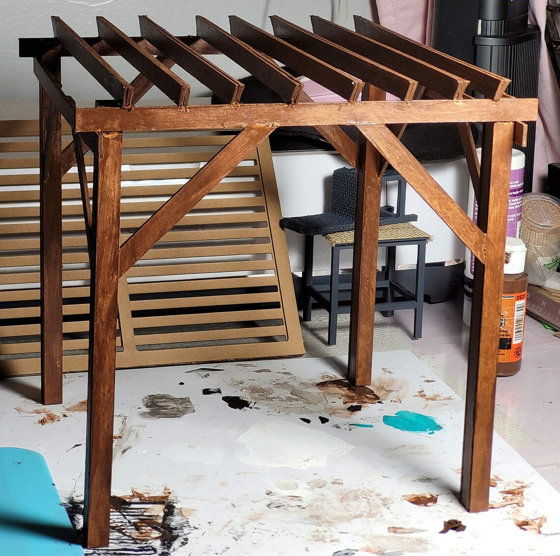 DIY Miniature Dollhouse Backyard Pergola/ SVG / Cricut / Laser - Etsy