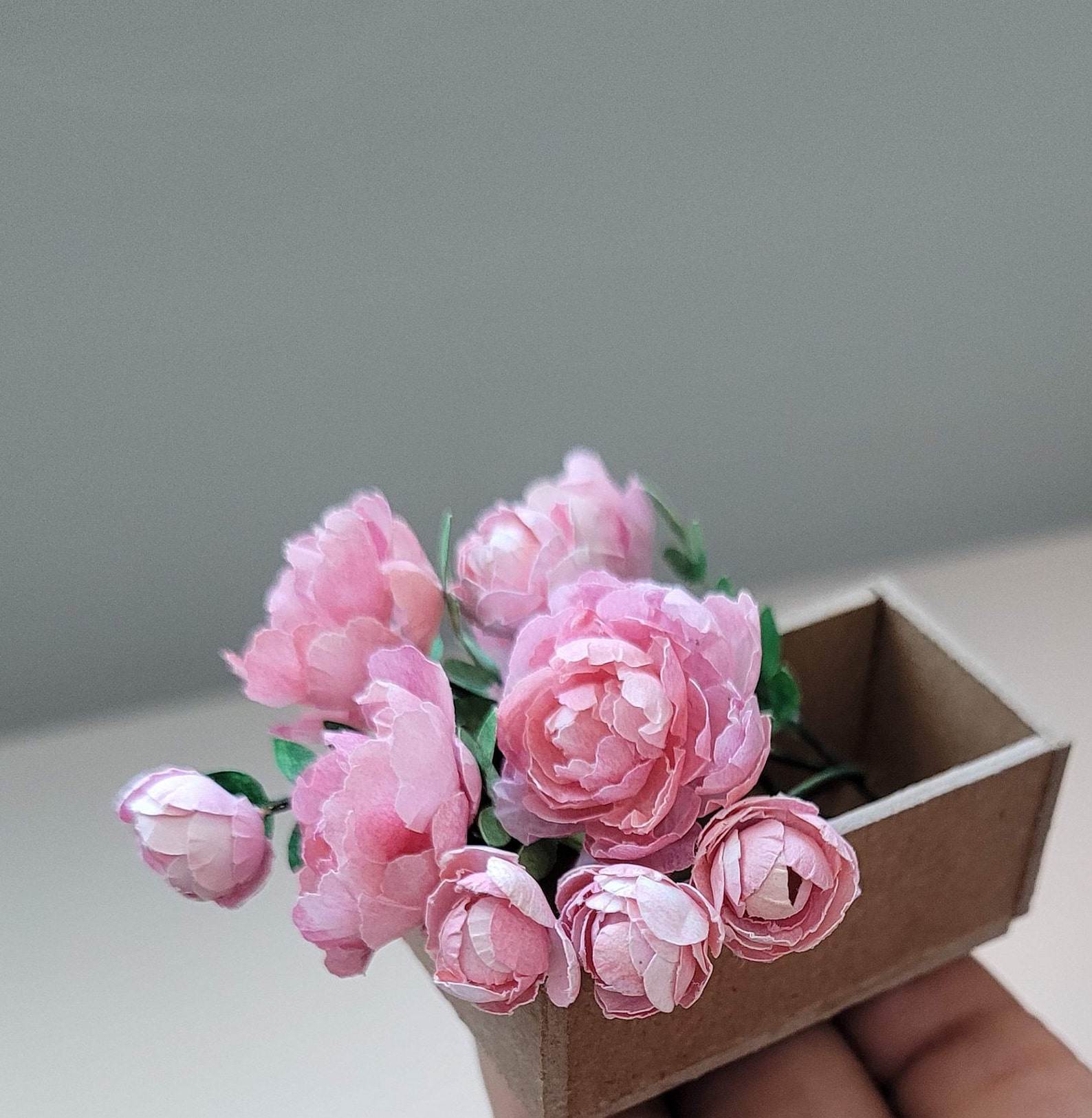 Peonies ~ DIY Miniature Paper Flowers ~ 1:12 Dollhouse Scale ~ PNG ...