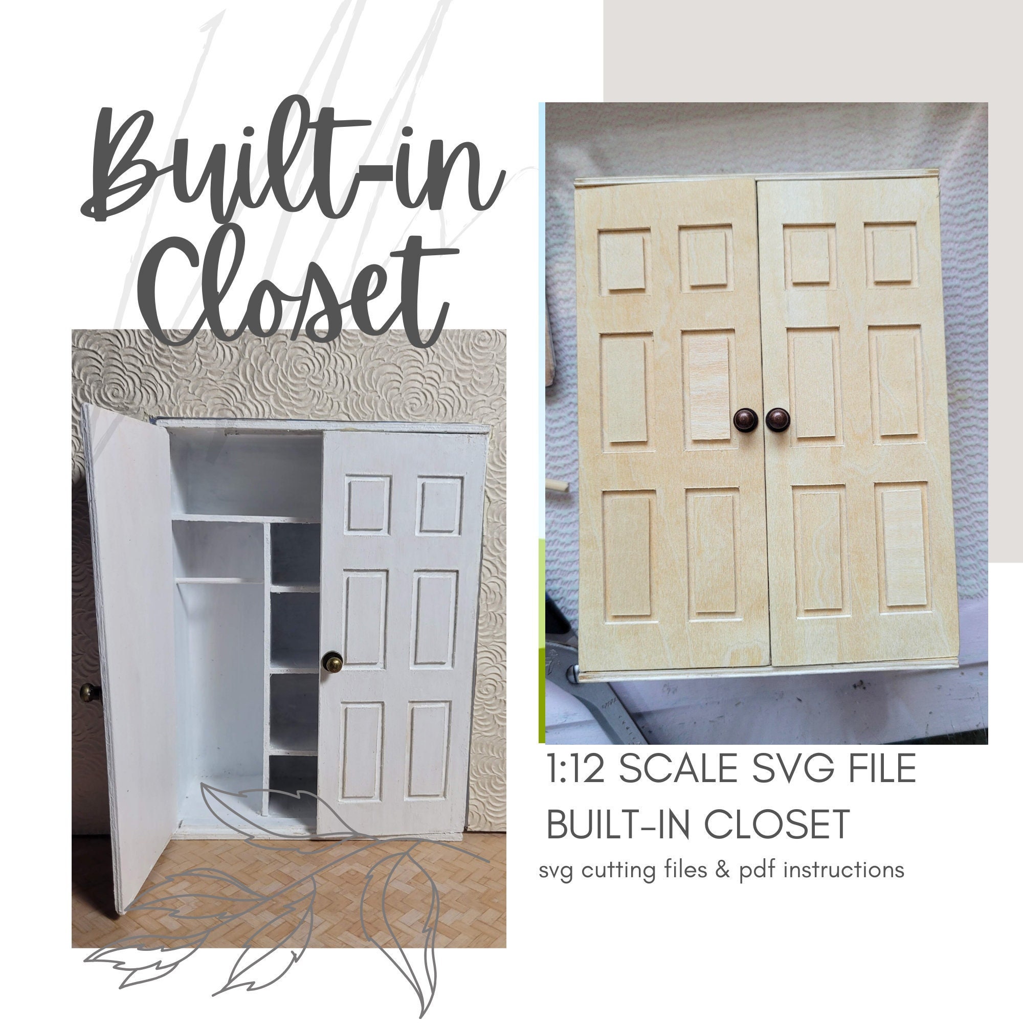 SVG Built-in Closet Dollhouse Miniature / DIY Mini Wardrobe - Etsy