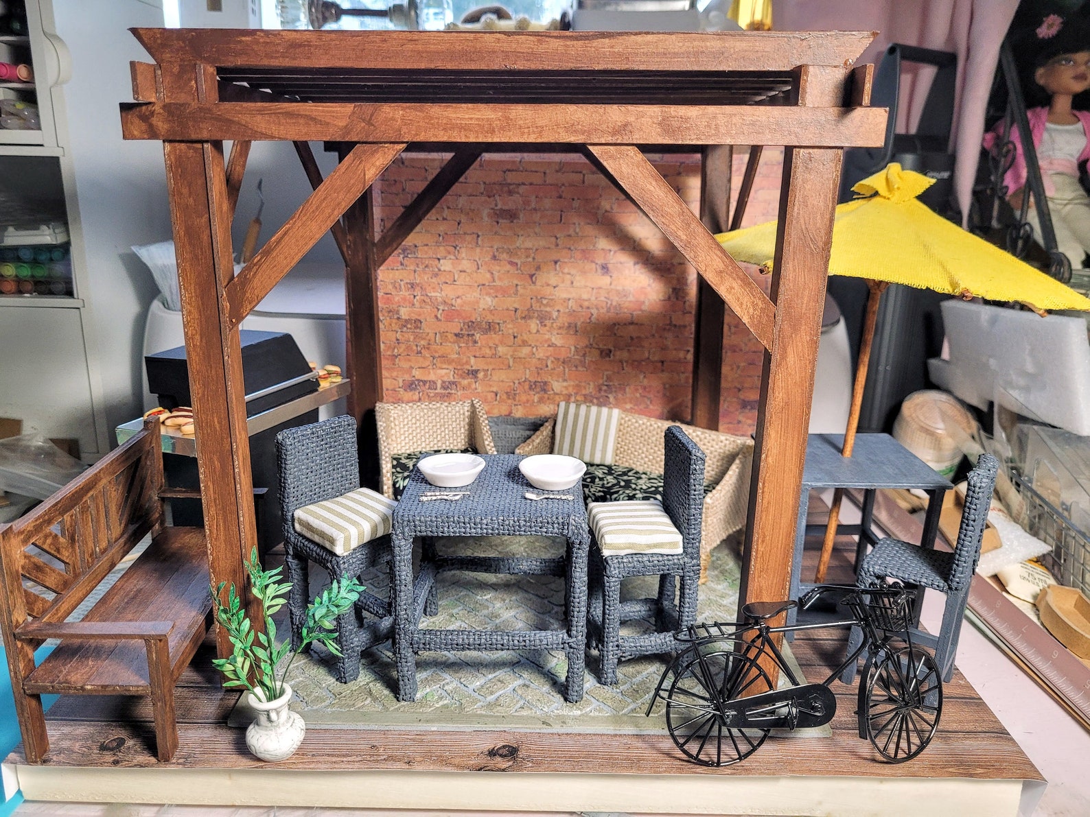 DIY Miniature Dollhouse Backyard Pergola/ SVG / Cricut / Laser - Etsy