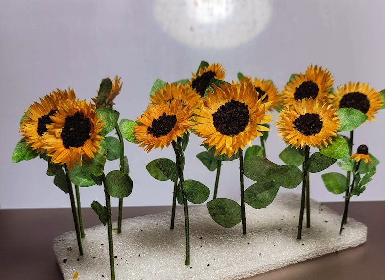Sunflower SVG Files ~ DIY File for Miniature Paper Fall Flowers ~ 1:12 ...